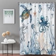 Bathroom Shower Curtain Marine Life Sea Turtles Eight-clawed Fish ...