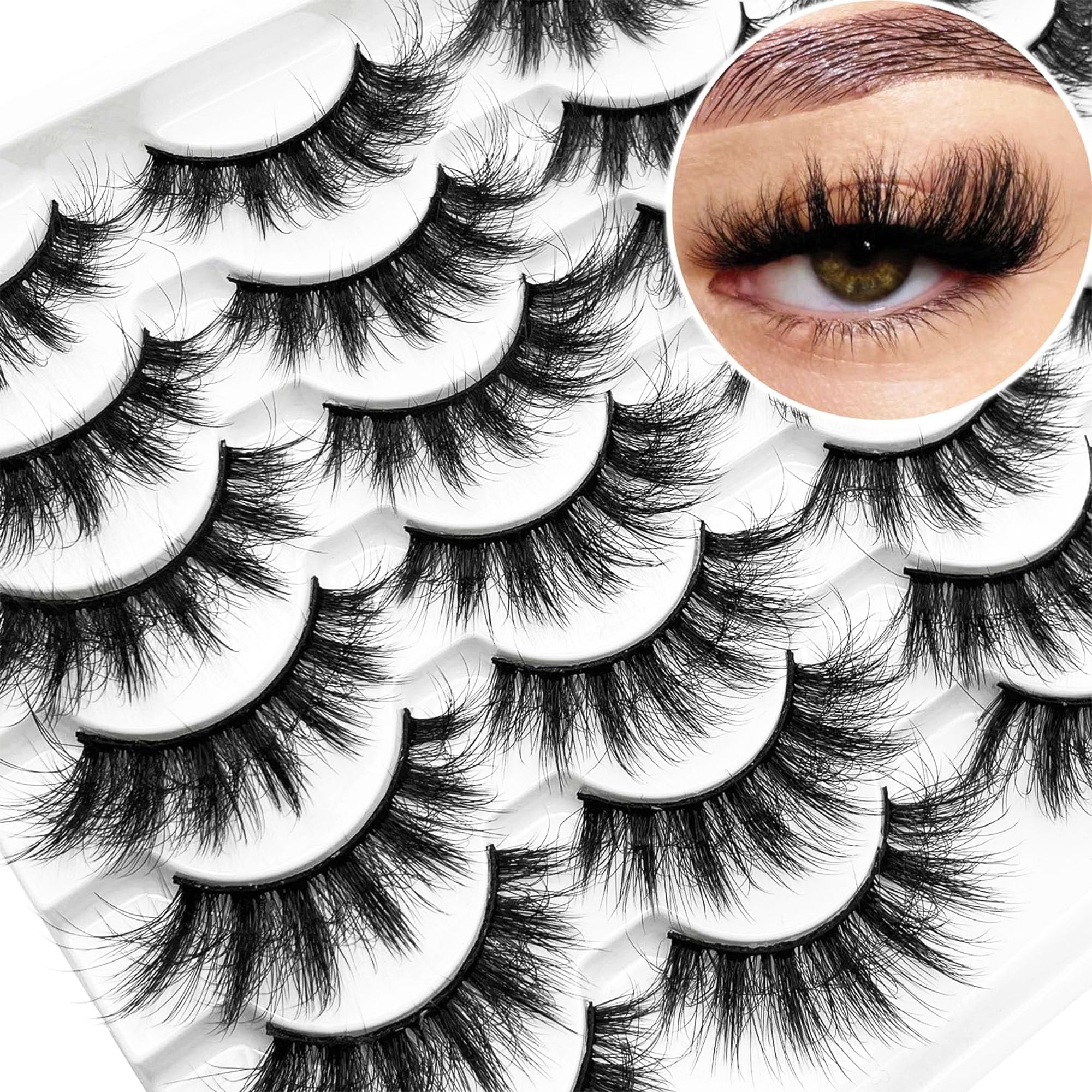 Click here for Yasnai Lashes False Eyelashes Fluffy Faux Mink Las... prices