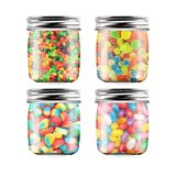 Novelinks 8oz Plastic Jars with Lids 16 Pack Kitchen Storage Containers ...