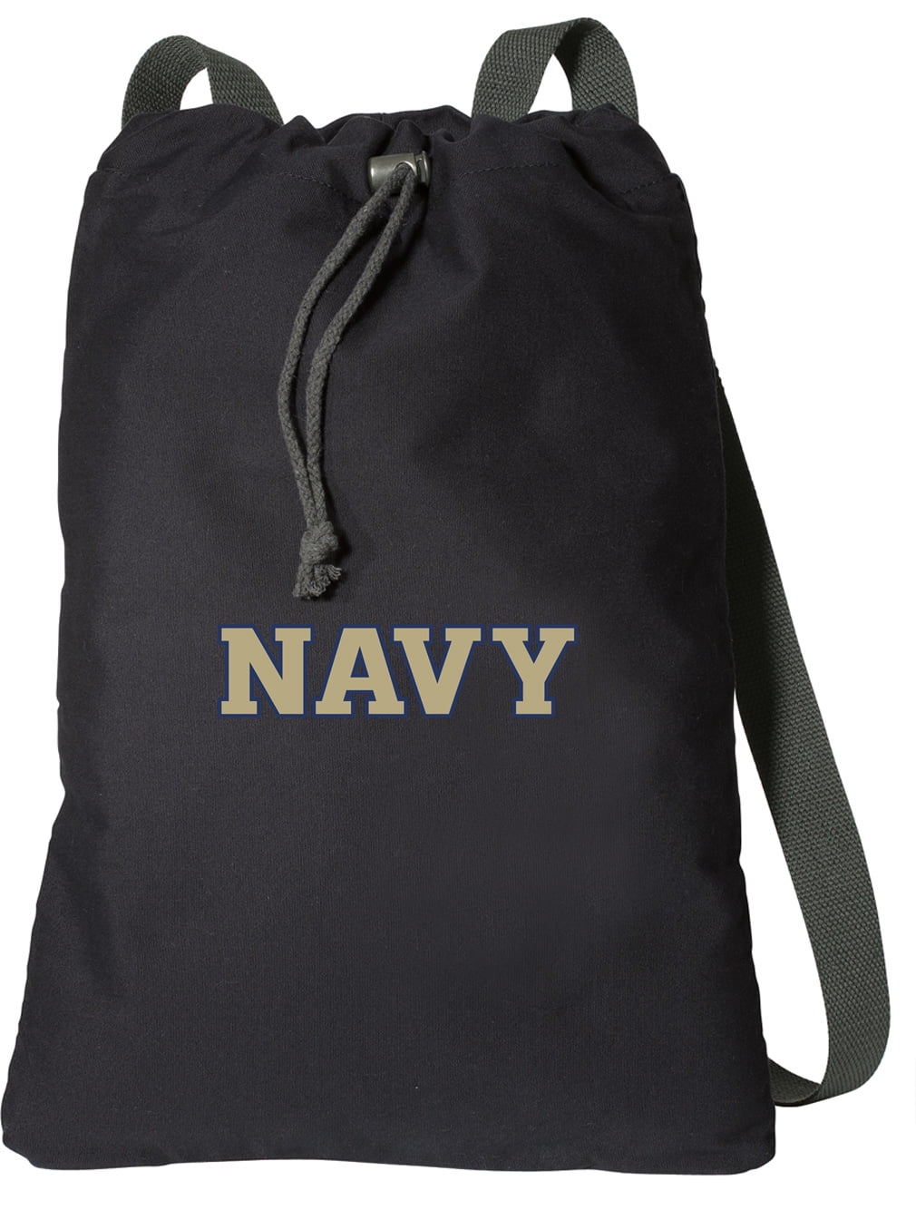 Canvas USNA Navy Backpack Natural Cotton Naval Academy Cinch Bag Lined ...