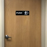 Push/Pull 9x3" Plastic Business Sign 4-Pack, Black and White - Walmart.com