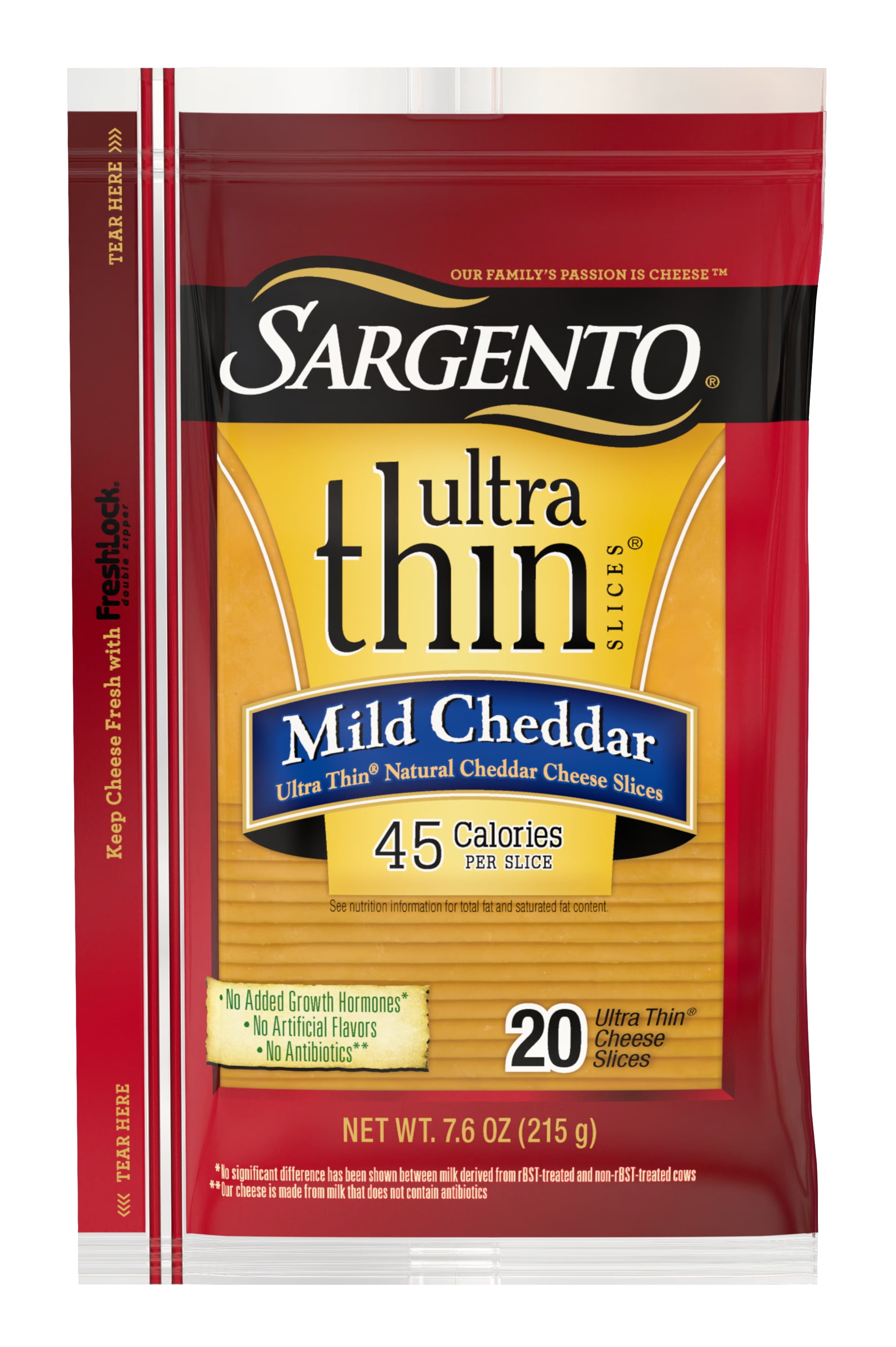 Sargento® Mild Natural Cheddar Cheese Ultra Thin® Slices, 20 slices ...