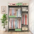 S-HOME Heavy Duty Portable Metal Clothes Rack With 6 Adjustable Wire ...