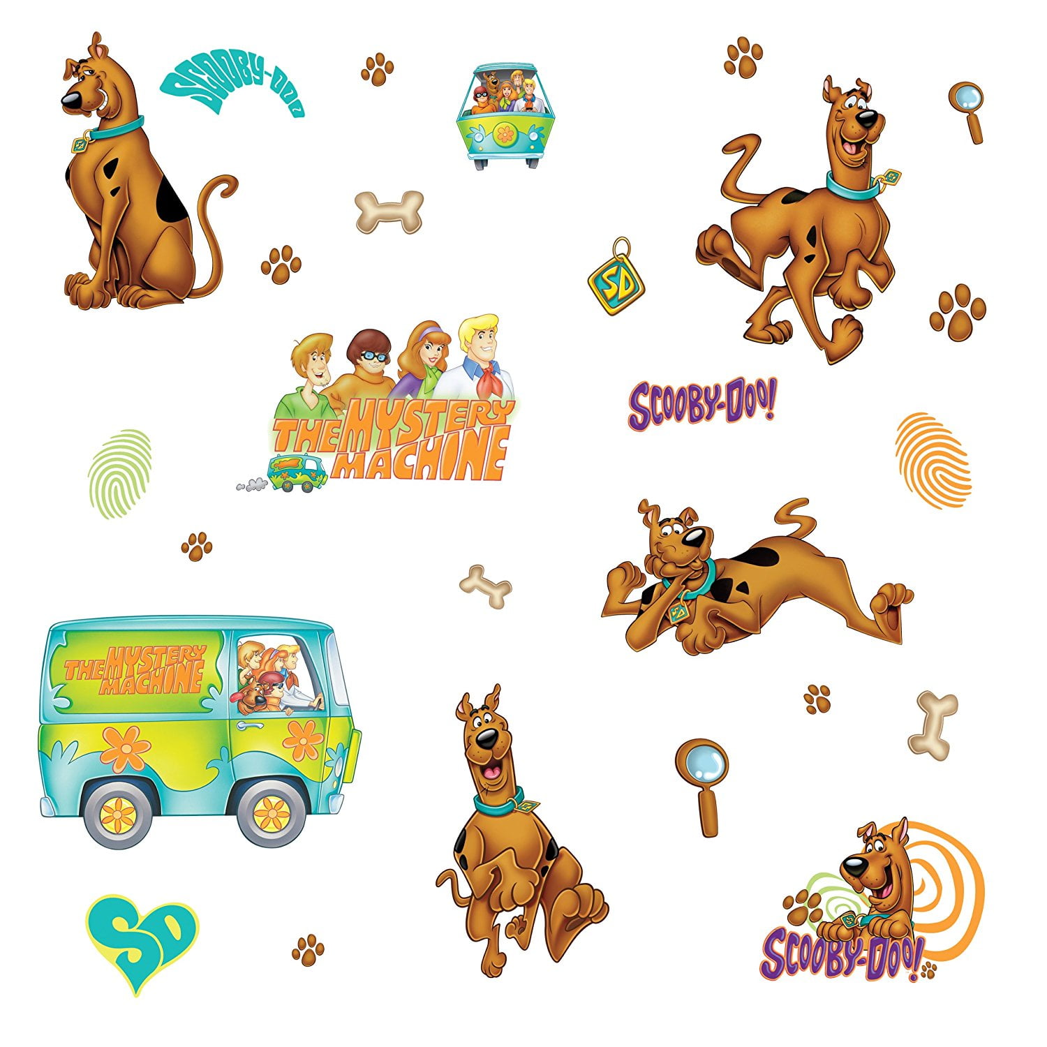 RoomMates RMK1696SCS Scooby Doo Peel & Stick Wall Decals, 26 Count ...