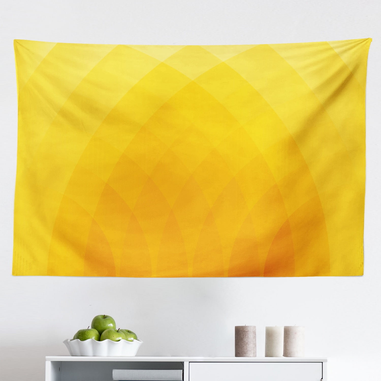 Yellow Tapestry, Little Tropical Exotic Pineapples Hawaiian Fun ...