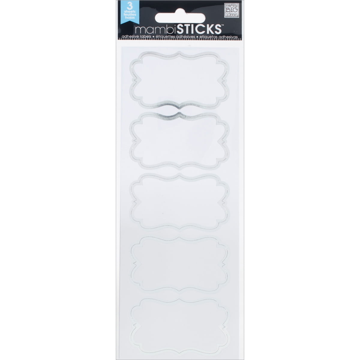 Label Stickers-Fancy Bracket Silver Foil - Walmart.com