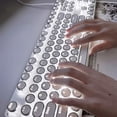 FCKJLY 104-Key Cyberpunk Mechanical Keyboard, Retro Typewriter Style ...