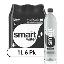 Smartwater Alkaline Water with Electrolytes, Vapor-Distilled, 1L, Pack ...