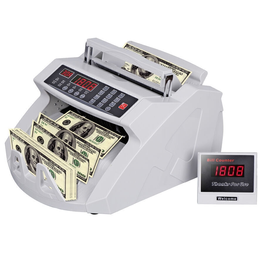 Bill Counter Counting Money Machine W/ Counterfeit Detector UV White ...