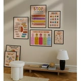 LOLUIS Stop Technique Poster, Boho Mental Health Posters, Therapist ...