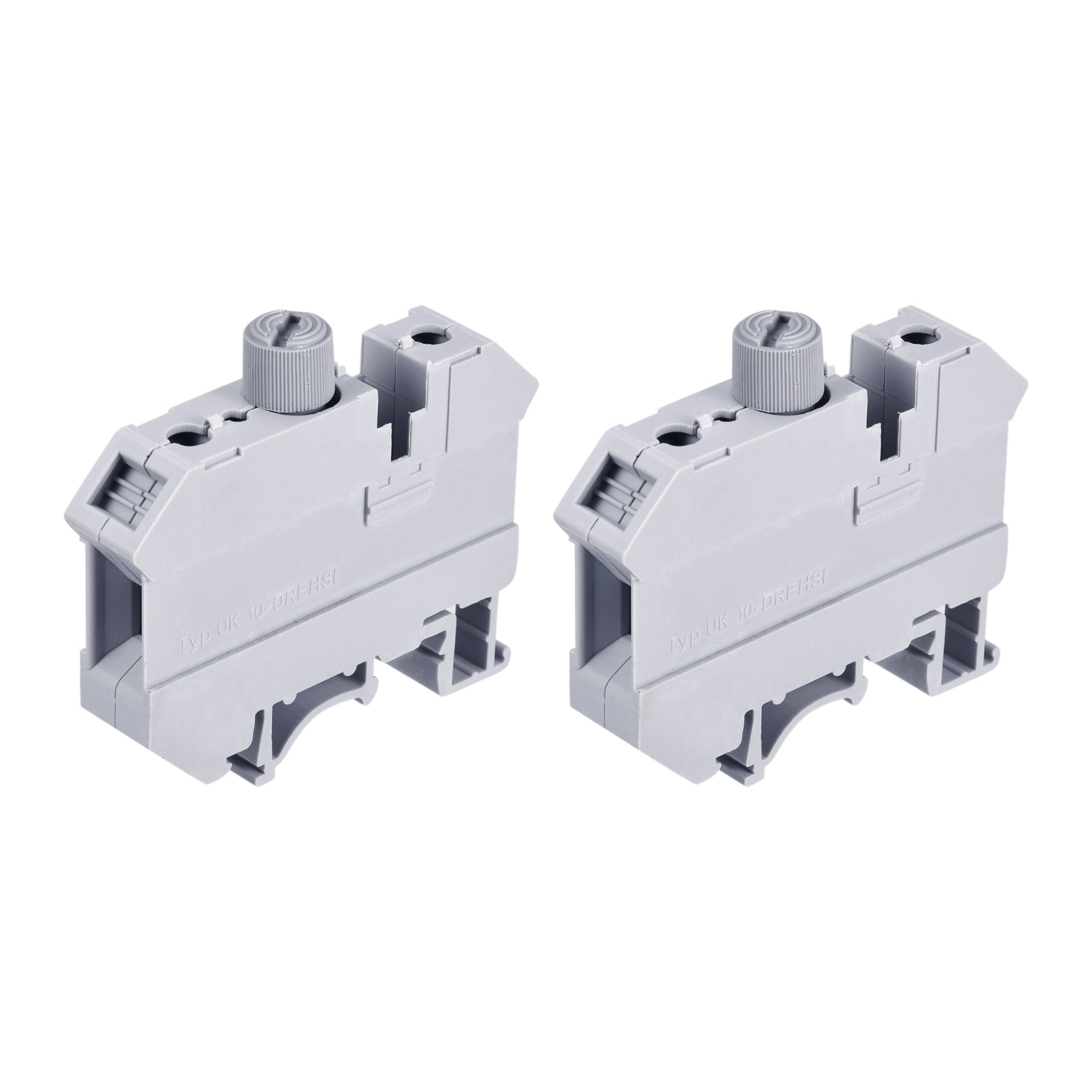 DIN Rail Mount Fuse Holder Terminal Blocks Screw Type Grey UK10 Pack of ...