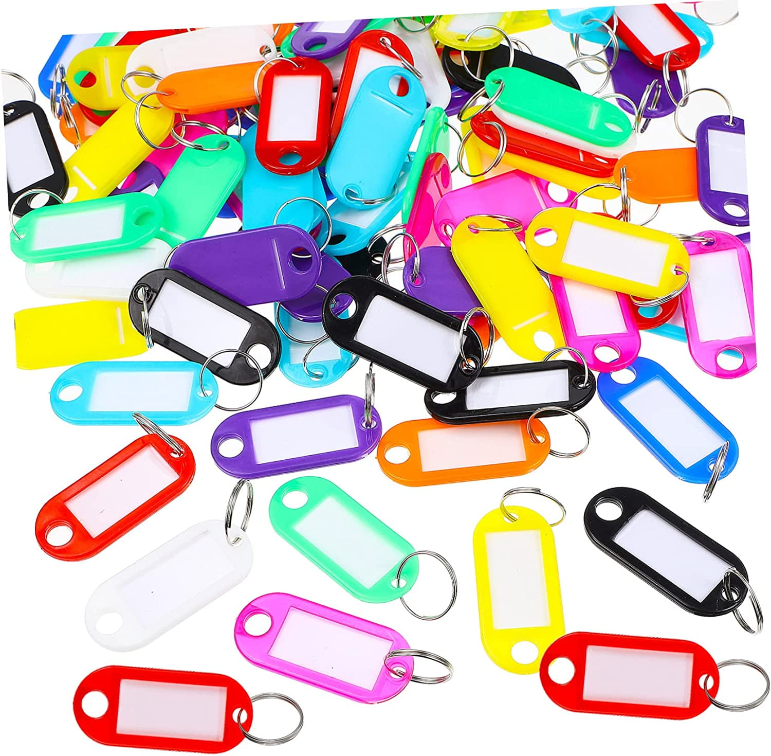 100 Pcs Color Plastic Pp Key Backpack Tags Blank Labels Colored Tabs ...