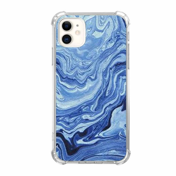 Blue Swirl Case for iPhone 12 ,Aesthetic Art Design Pattern TPU Shock ...