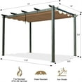 TSKER Aluminum Retractable Pergola with Sun Shade Patio Gazebo with ...