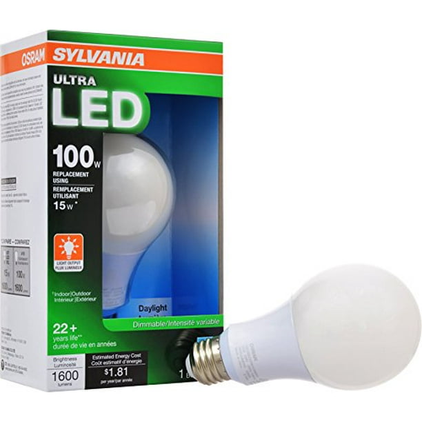 SYLVANIA ULTRA 100W LED Light Bulb Dimmable - Daylight 5000K, 25, 000 ... SYLVANIA ULTRA 100W LED Light Bulb Dimmable - Daylight 5000K, 25, 000 ...
