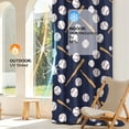 Baseballs Bats Blue Pattern Blackout Curtains,Triple Weaved Fabric ...