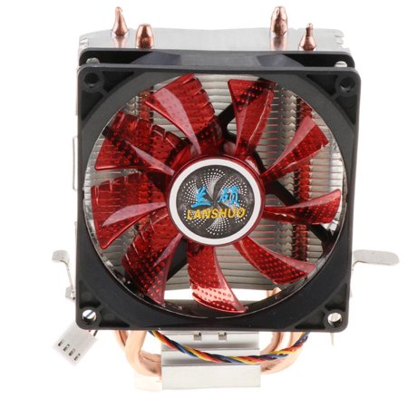 Quiet Desktop CPU Cooling Fan 4Pin Cable 12 Red LED PC CPU Cooler ...