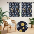 Astronaut and Planet Blue Pattern Blackout Curtains,Triple Weaved ...