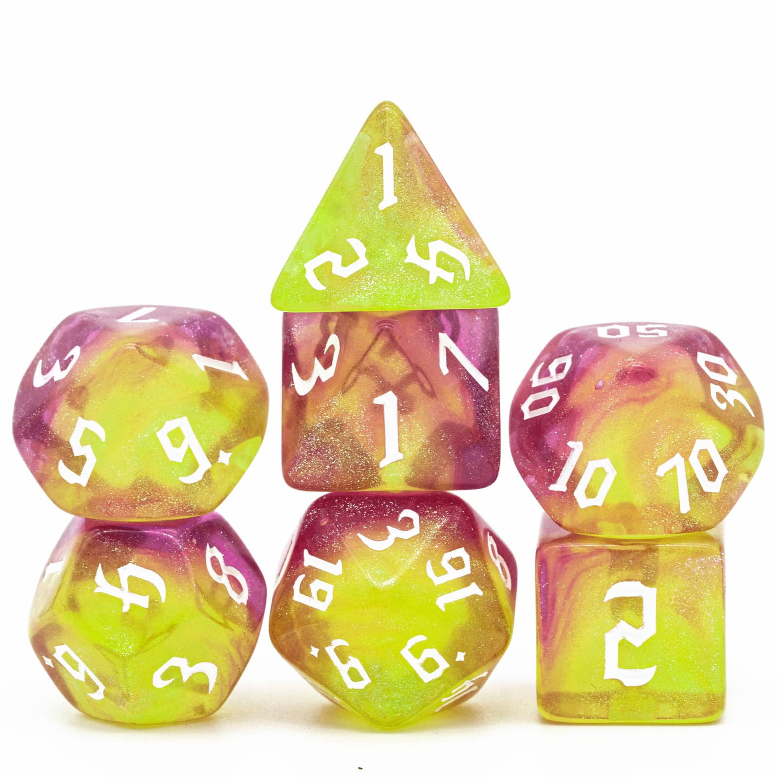 Cusdie 7-Die Acrylic DND Dice, Sickle Font Polyhedral Dice Set for Role ...
