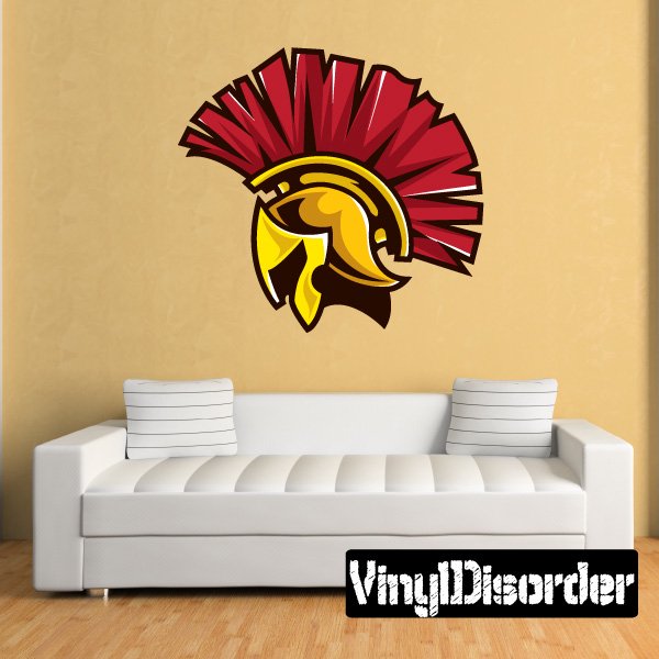 Trojan Mascot Wall Decal - Vinyl Car Sticker - Uscolor005 - 25 Inches ...