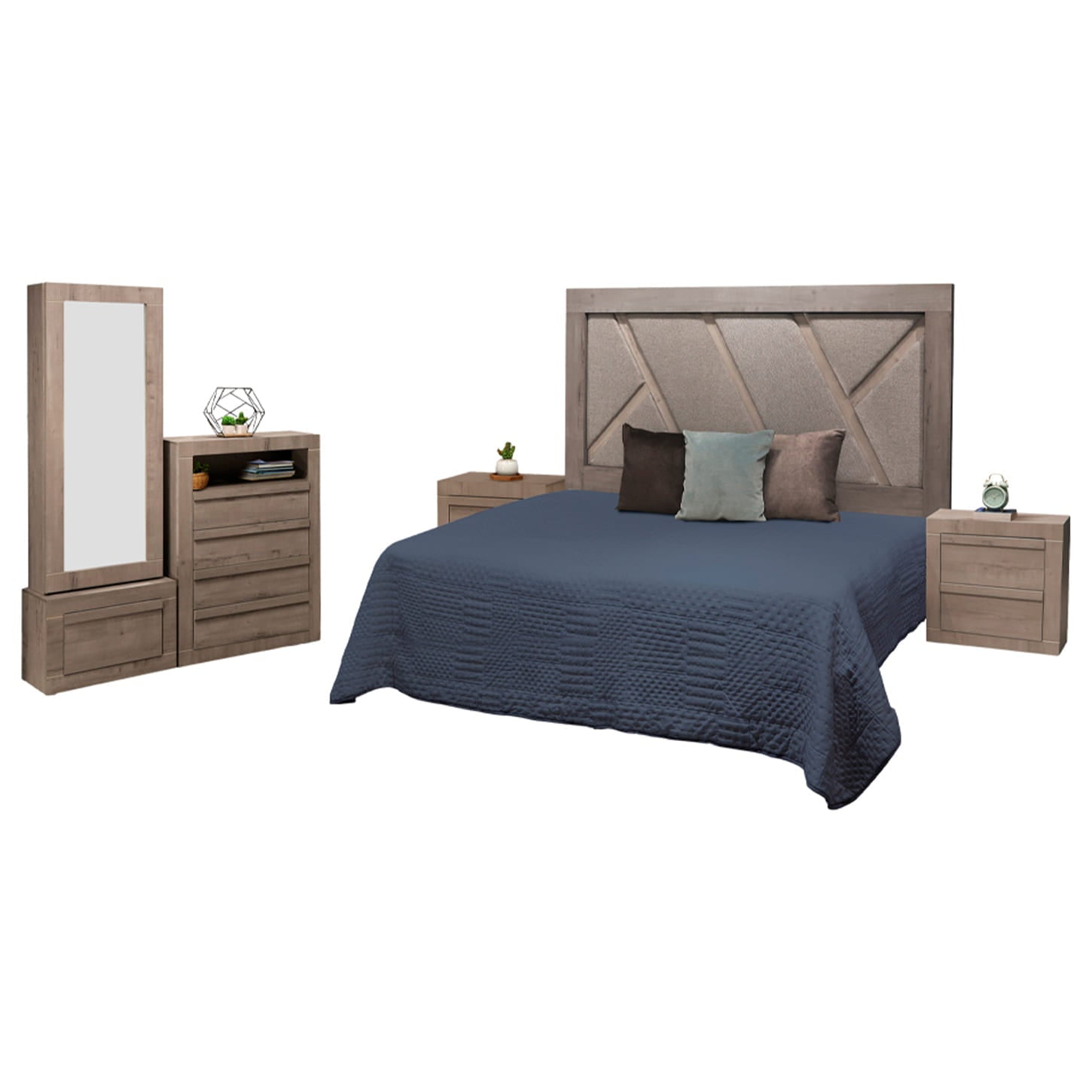 Recamara King Size Florencia 5 Piezas Encino - Kessa Muebles | Walmart ...