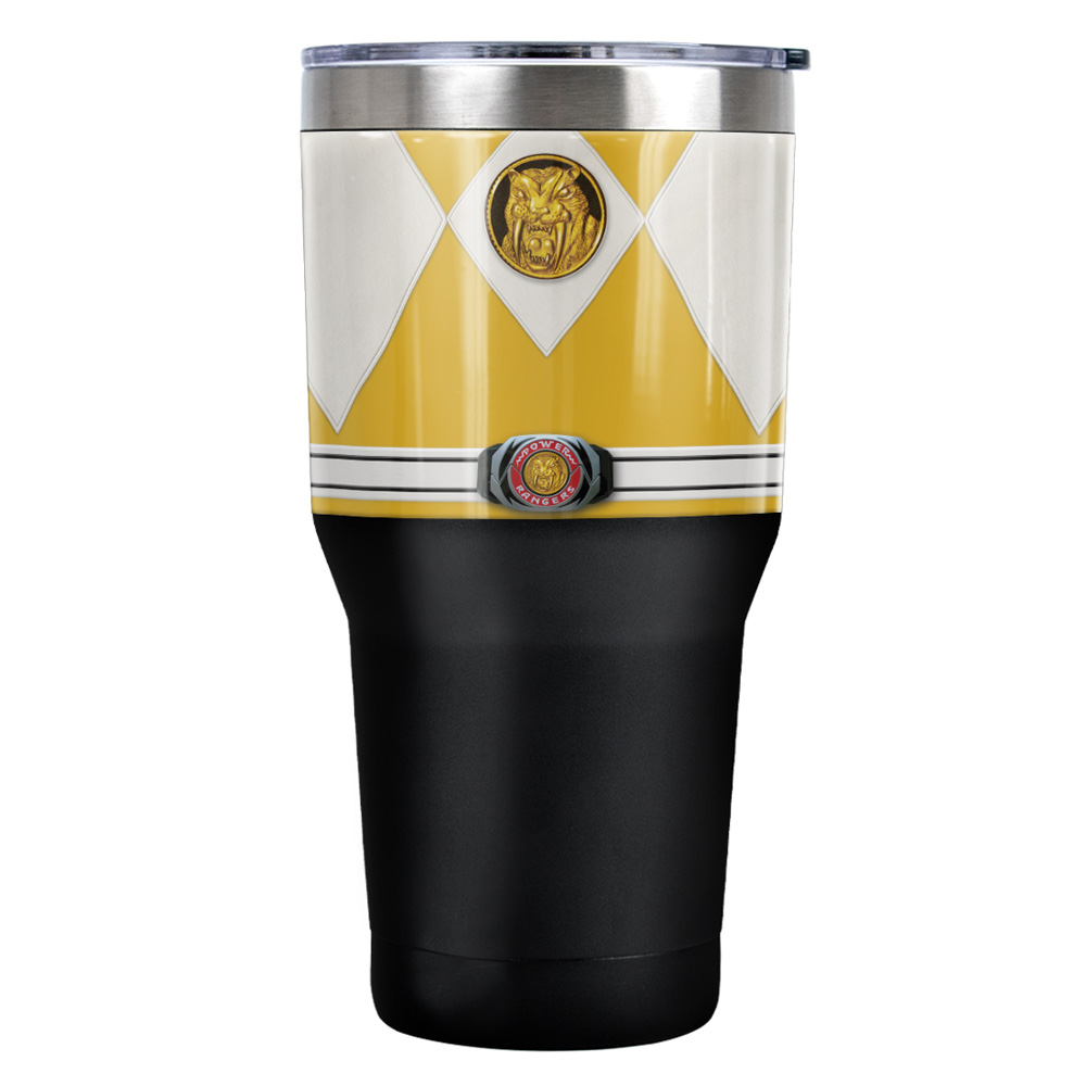 Power Rangers Yellow Ranger Emblem Stainless Steel Tumbler 30 oz Coffee ...