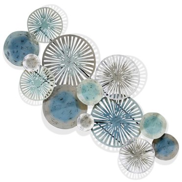 Free Shipping! DecMode Multi Colored Metal 3D Overlapping Discs Plate ...