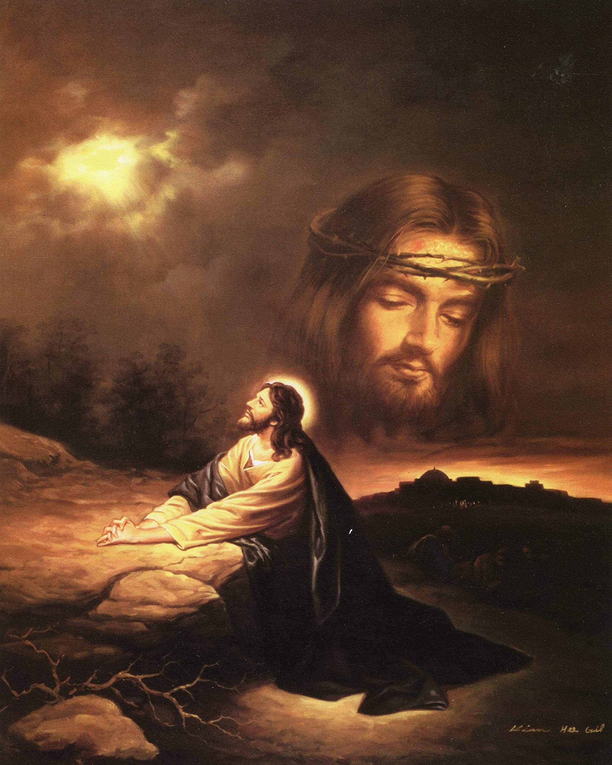 Catholic print picture - AGONY IN GARDEN 10 - 8" x 10" ready to be ...