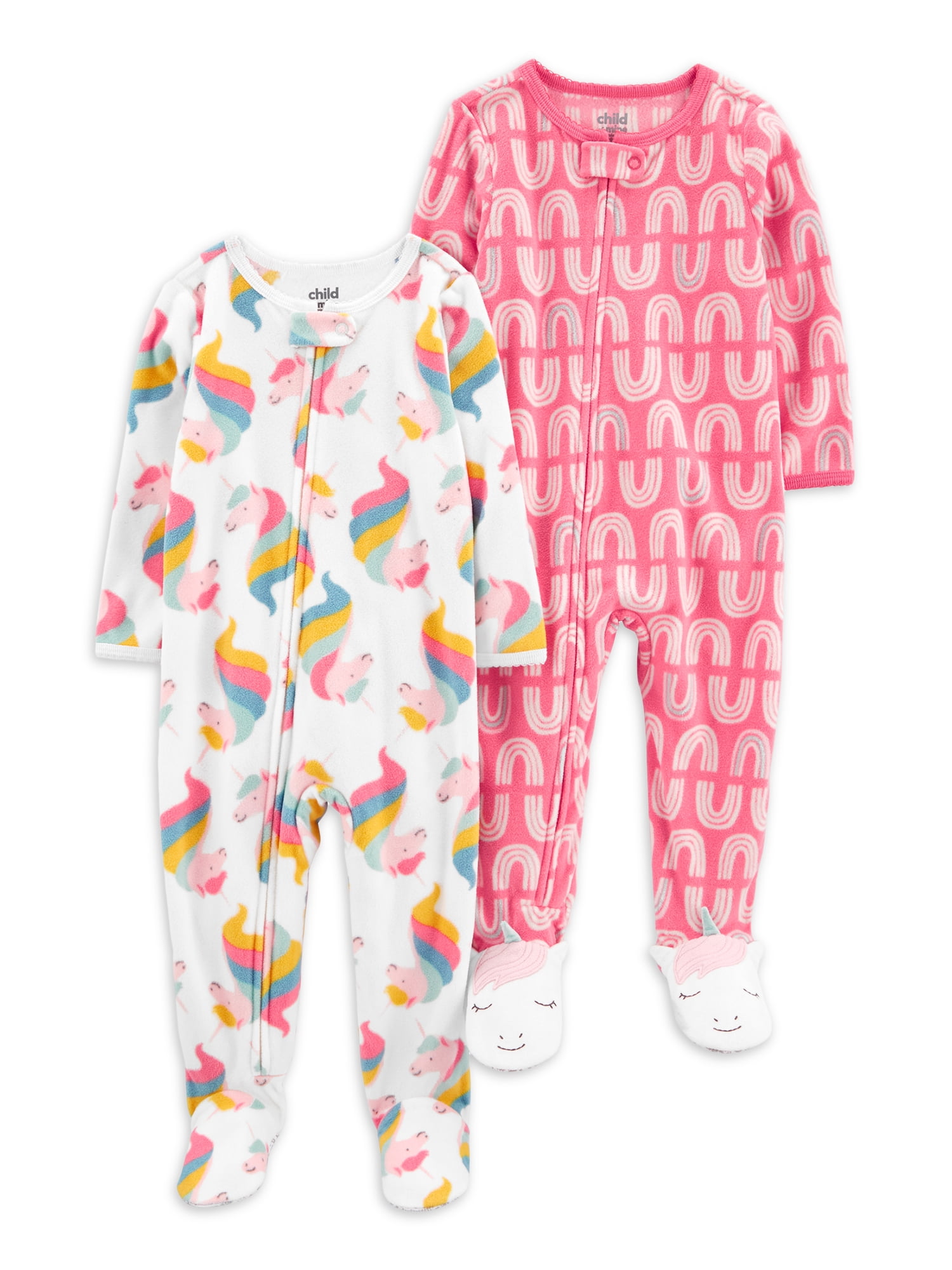 Carter's Child of Mine Toddler Girl Footed Pajamas, 2-Pack, Sizes 12M ...