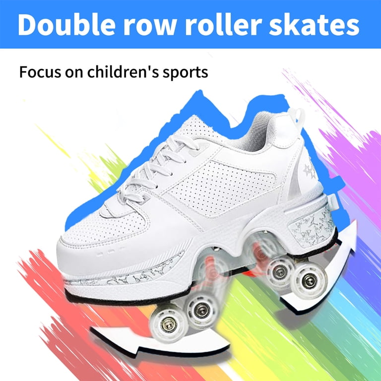 Roller Skates 4 Wheel Double-row Adjustable Skates Suitable For ...