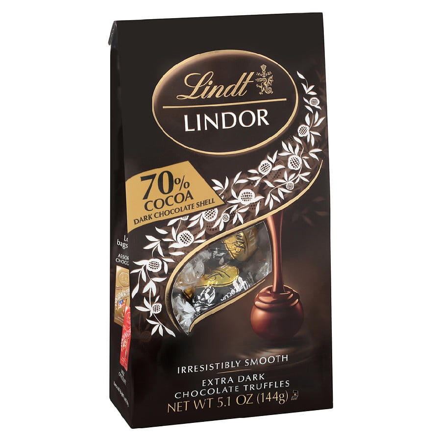 Lindt Lindor 70% Dark Chocolate Truffles Bag 70% Cocoa 5.1oz - Walmart.com