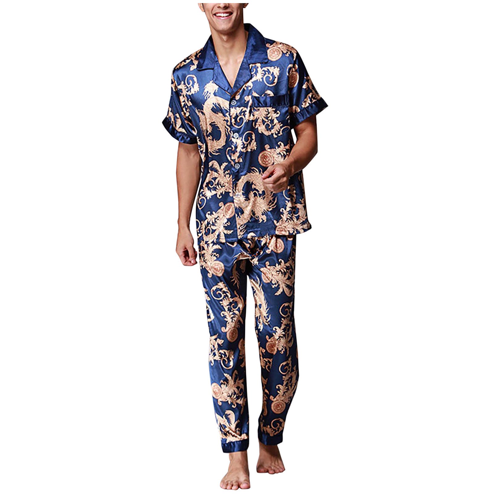 Click here for Lolmot Mens Casual Homewear Short Sleeve Tops Trou... prices