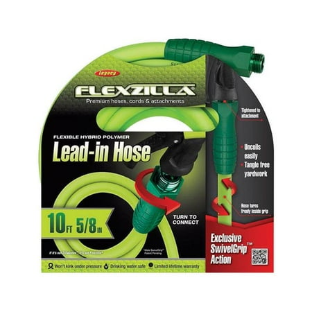 Legacy 7630411 0.62 in. Dia. x 10 ft. Flexzilla Lead-in Garden Hose ...