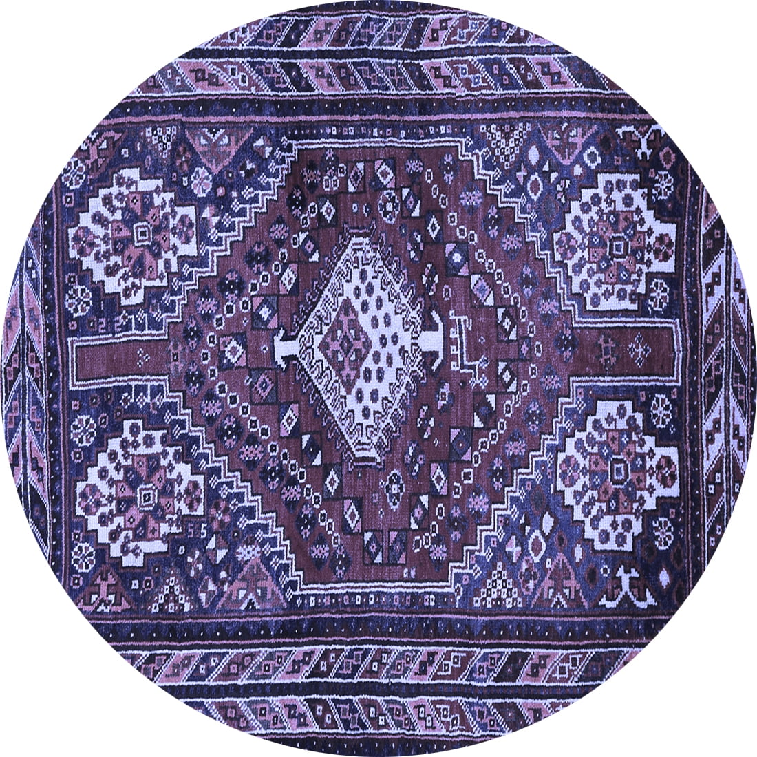 Ahgly Company Indoor Round Persian Blue Traditional Area Rugs, 8' Round ...
