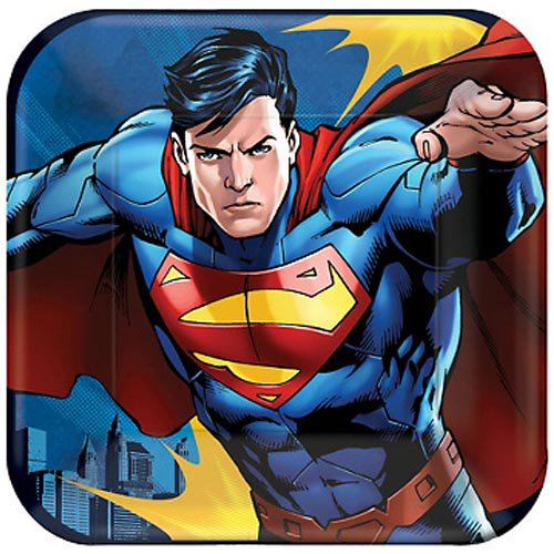 Superman 7" Square Plate, 8 Count, Party Supplies - Walmart.com