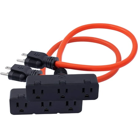 16AWG Power Outdoor Extension Cord with Light, Bright Orange Extension ...