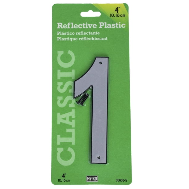 HY-KO 4" REFLECTIVE PLASTIC MODERN NUMBER 1 - Walmart.com
