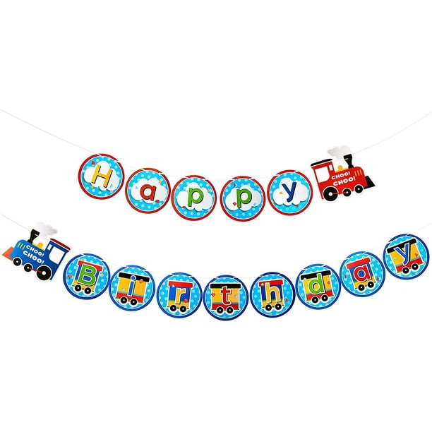 Train Happy Birthday Banner Train Birthday Party Decorations Train ...