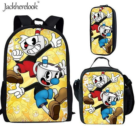 Cuphead Mugman School Bags For Teenagers Boys Girls Kids Cartoon Game ...