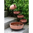 ASC Outdoor Solar Waterfall Fountain, Terracotta Ceramic, Cascading ...