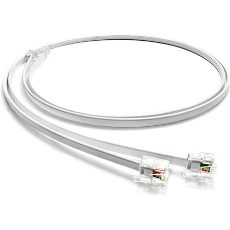 (2 Pack) 2 Feet Telephone Cord, Professional Grade Made in USA, 6P4C ...