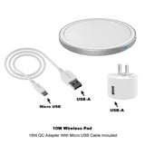Onn+ Wireless Charging Pad White, Fast Wireless Charger for Qi-enabled ...