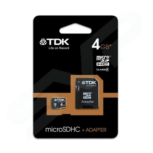 Tdk 78536 4GB Class 4 Micro SDHC With Adapter Memory Card - Walmart.com - Walmart.com