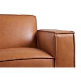 Porter Designs Carina Top Grain Leather Sofa - Brown - Walmart.com