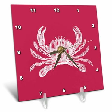 3dRose White crab etching on red - Beach Sea Ocean Nautical crustacean ...