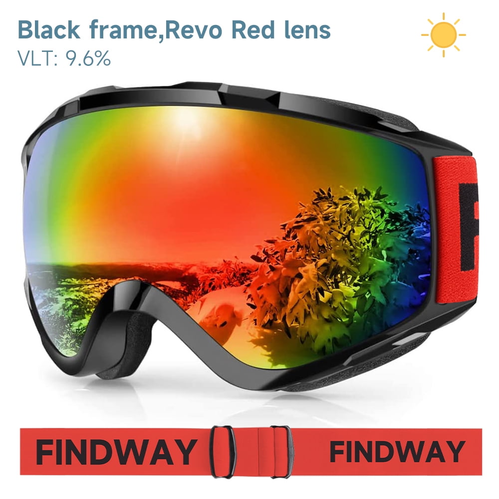 findway Ski Snowmobile Goggles 100% UV Protection OTG Snow Goggles for ...