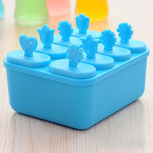 6 Easy-release Silicone Popsicle Molds in One Tray, Frozen Square ...