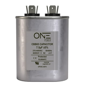 45/5 uF 45+5 MFD 370V or 440V Dual Run Start Round A/C Capacitor 45+5 uF 370/440 Volt VAC CBB65A ...