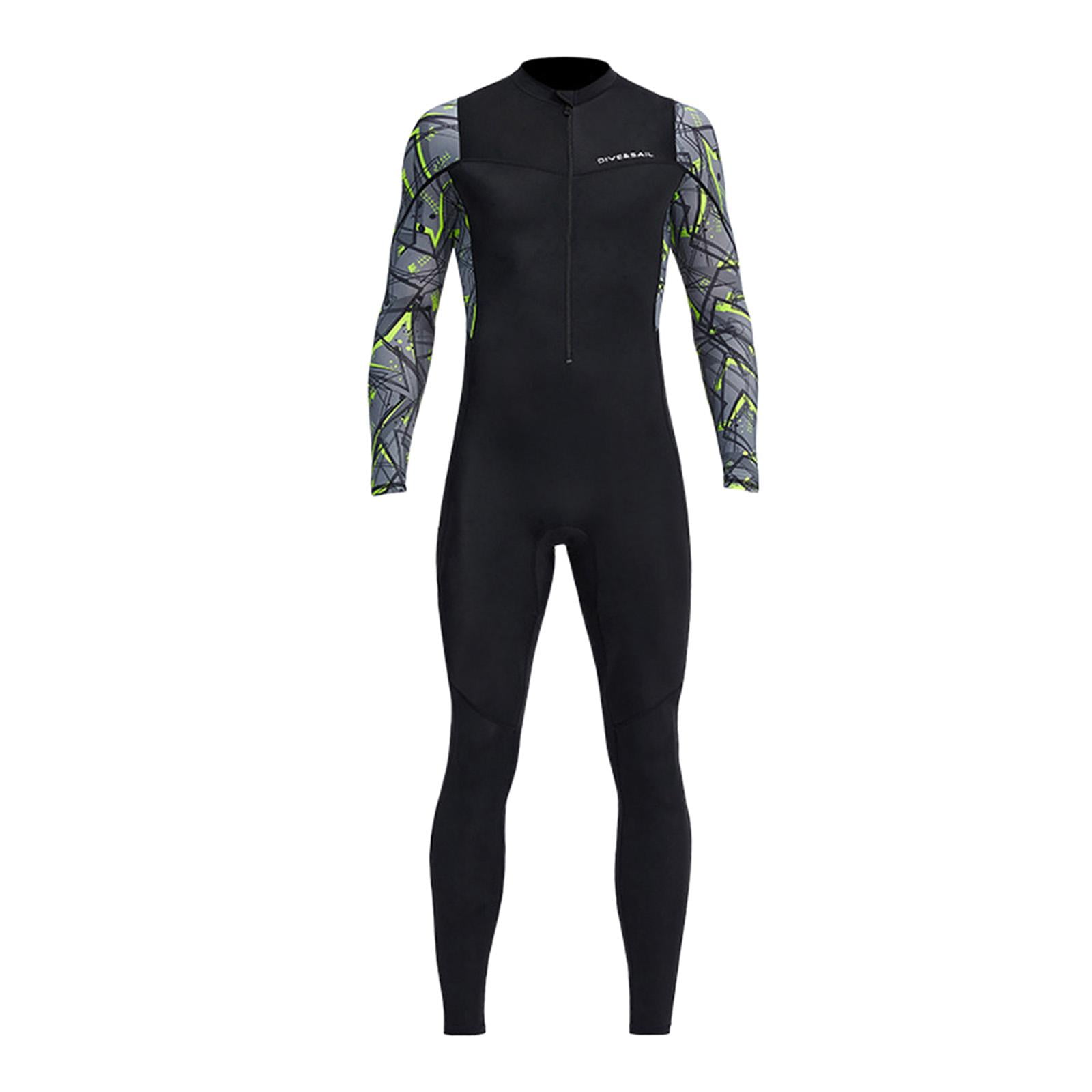 Stretch Neoprene Wetsuit, Front Zip Full Body Diving Suit, for Men ...