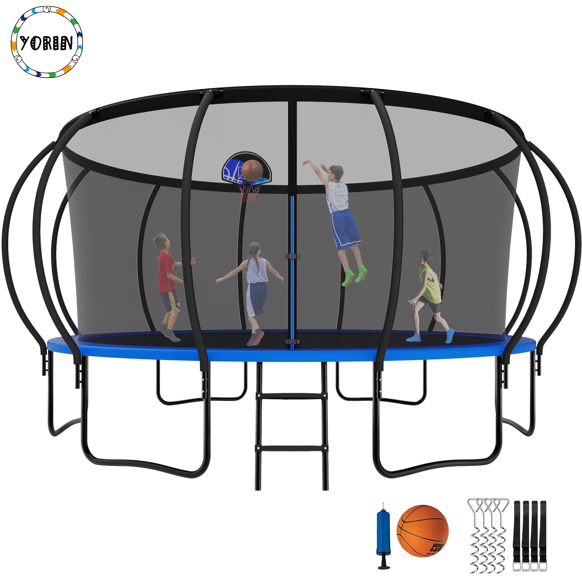 YORIN Trampoline for 8-9 Kids, 15 FT Trampoline for Adults with ...